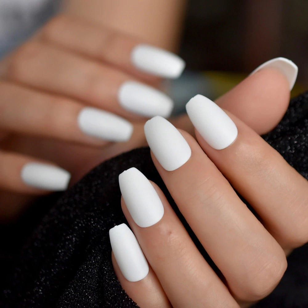 Vanilla White Nails Fake Nails Luxury Press On Nails White Nail Designs ...